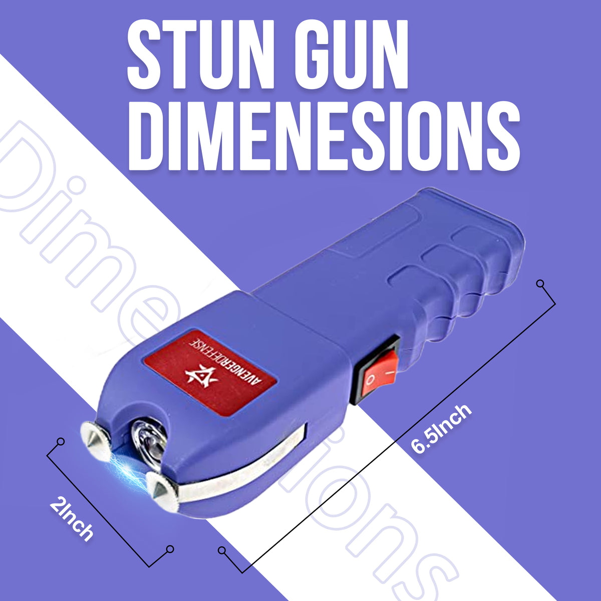 Blue and Black Portable Stun Gun Rechargeable Defense - AvengerDefense